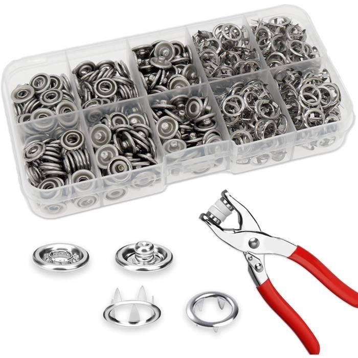 Bouton Pression Metal Argent, Kit Bouton Pression Et Pince 150 Pièces ...