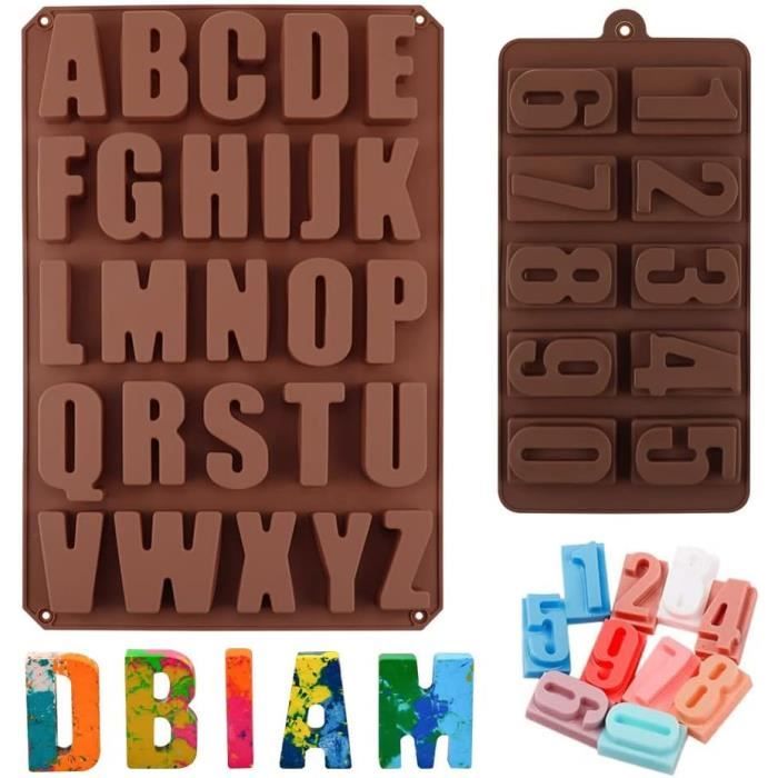 Bougpeng 2 Stück Silikon Alphabet Und Zahl Schokoladenform Silikon ...