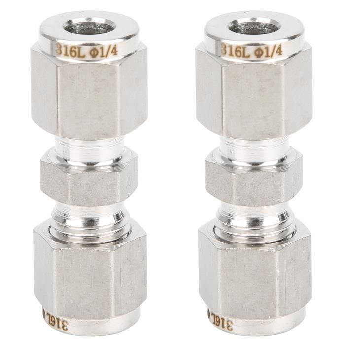 VBESTLIFE raccord pour tube de compression 2 pièces Adaptateur de tube droit à double virole en ...
