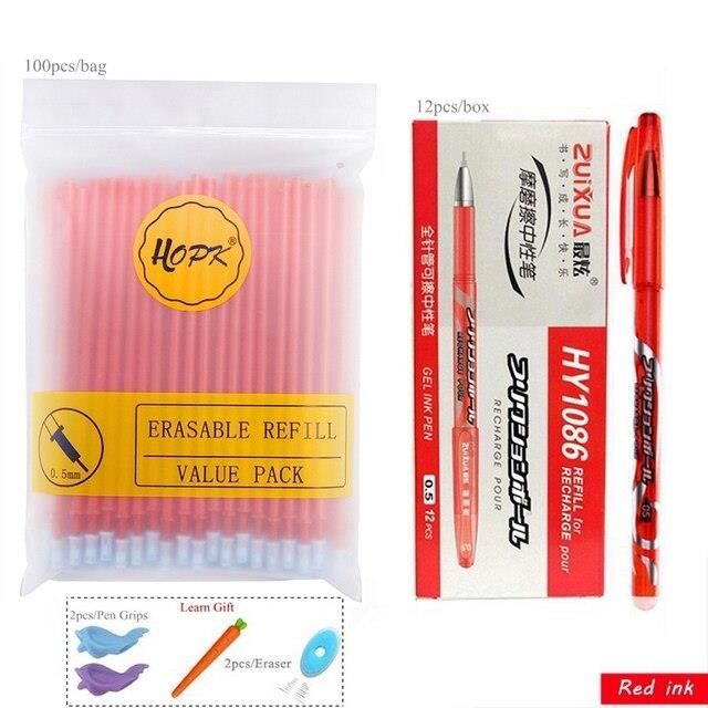 STYLO,Z-Set-Red ink--Stylo à Gel effaçable, 100 + 12 pièces-ensemble ...