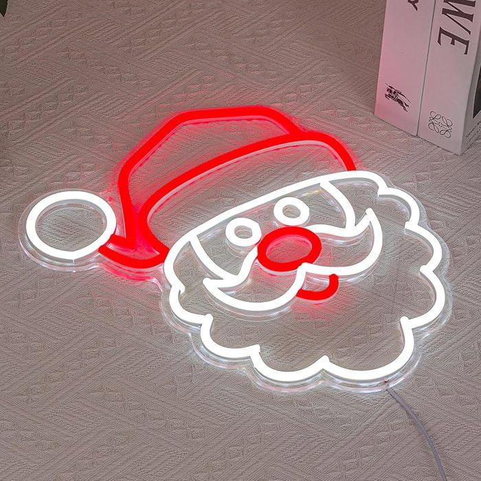 Panneau lumineux néon LED coloré pour décoration murale - Père Noël ...