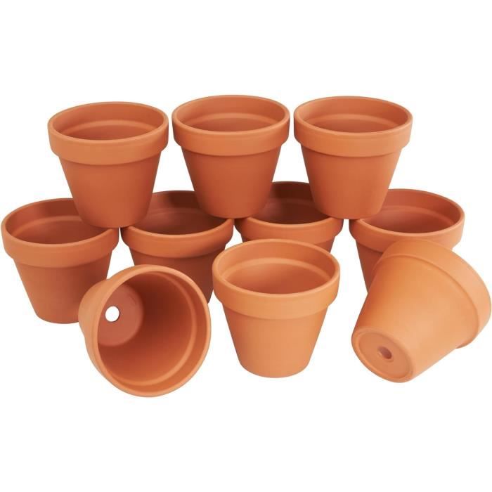 Pot De Fleurs Terrakotta Pots En Terre Cuite Cache-Pots Divers. Tailles Ø Intérieur 8 Cm, 10 Pc ...