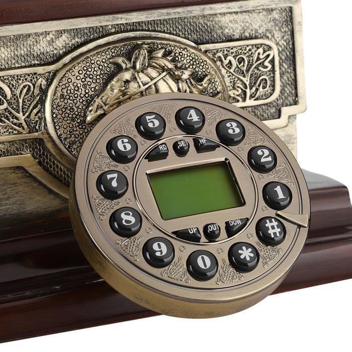 Téléphone fixe filaire rétro, numéro d'affichage de l'identification de l'appelant mains libres ...