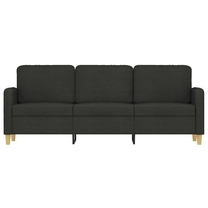 VidaXL Canapé à 3 places Noir 180 cm Tissu 359490 - Cdiscount Maison
