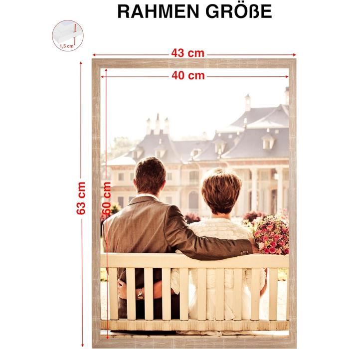 Cadre Photo 40X60 Cm, Cadre Solide En Bois Mdf, Verre Plexiglas ...