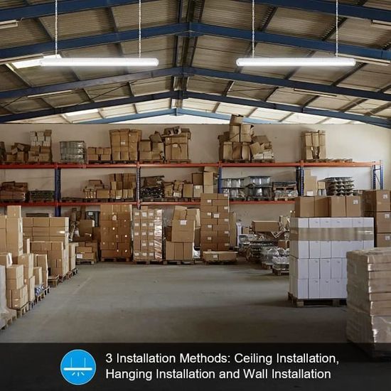 Reglette LED 120cm, Lampe LED pour locaux humides Lampe à vasque 18w 1530lm blanc neutre Tube ...