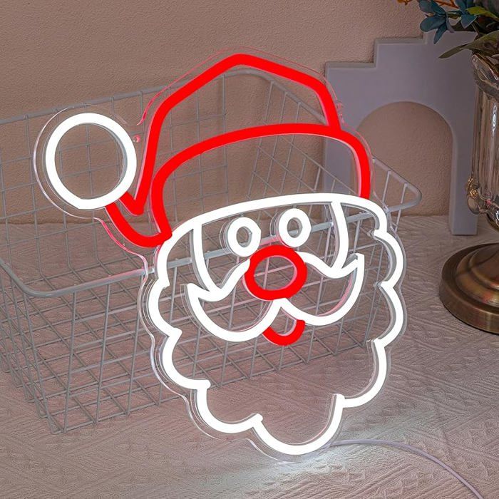 Panneau lumineux néon LED coloré pour décoration murale - Père Noël ...