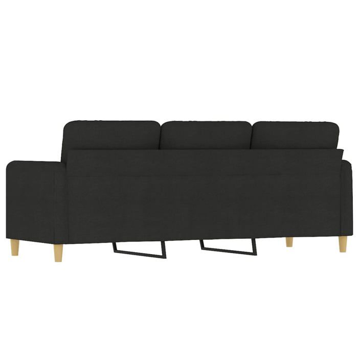 VidaXL Canapé à 3 places Noir 180 cm Tissu 359490 - Cdiscount Maison