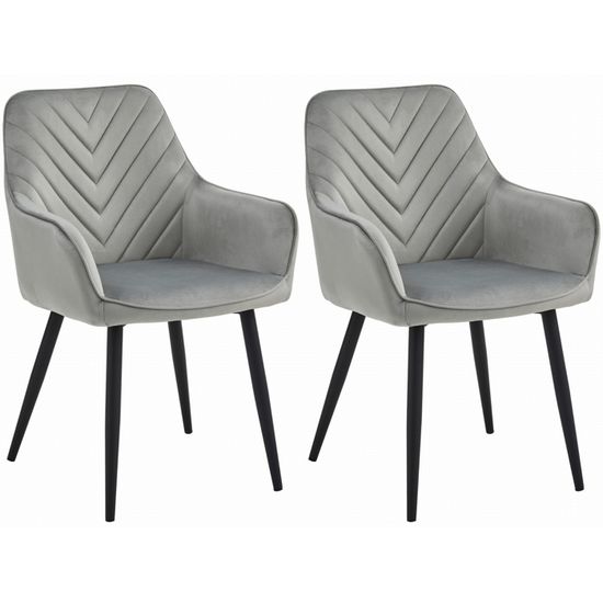 Chaise Komodee NEMI - 2 Pieces - GRIS CLAIR - Tapisser en velours 61 x ...