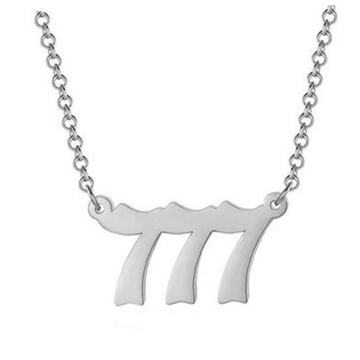 Numéro Collier 777 Numéro Pendentif Pendentif Bijoux en acier ...