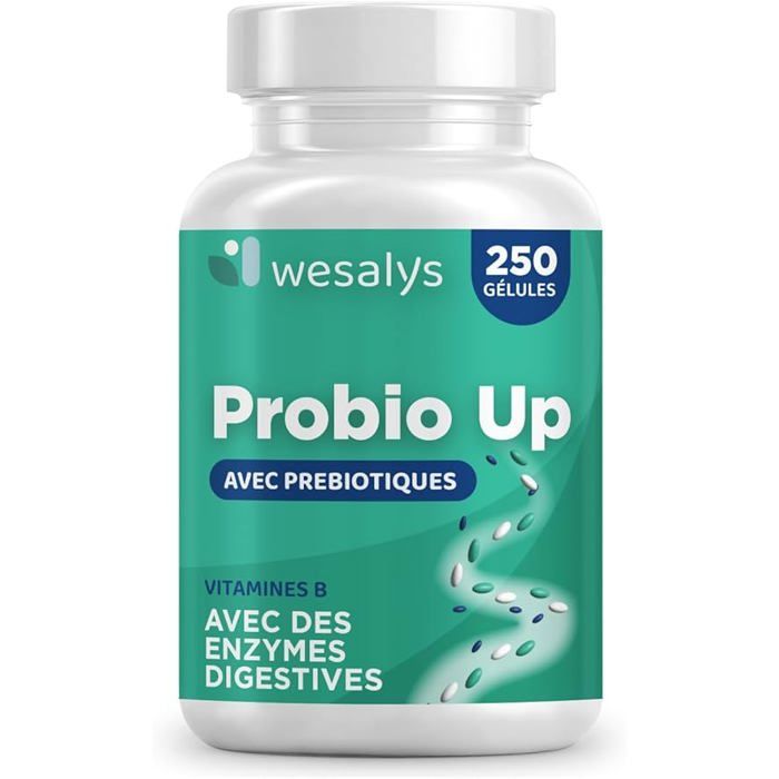 Probiotique flore intestinale - 250 gélules - 20 souches bactériennes ...