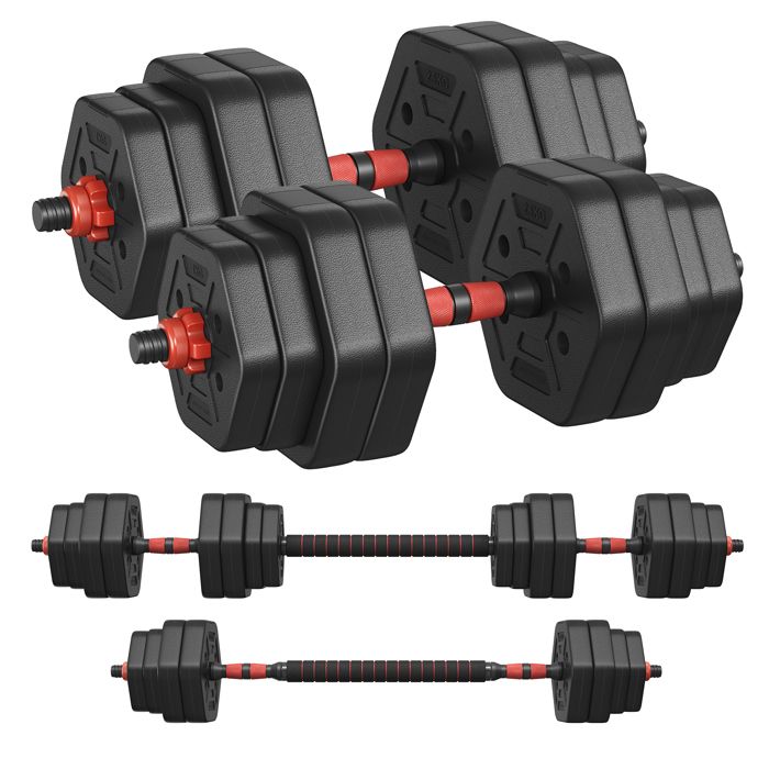 Set d'haltères - Hexagonales - 30 kg - Antidérapant - Polyvalent - Noir ...