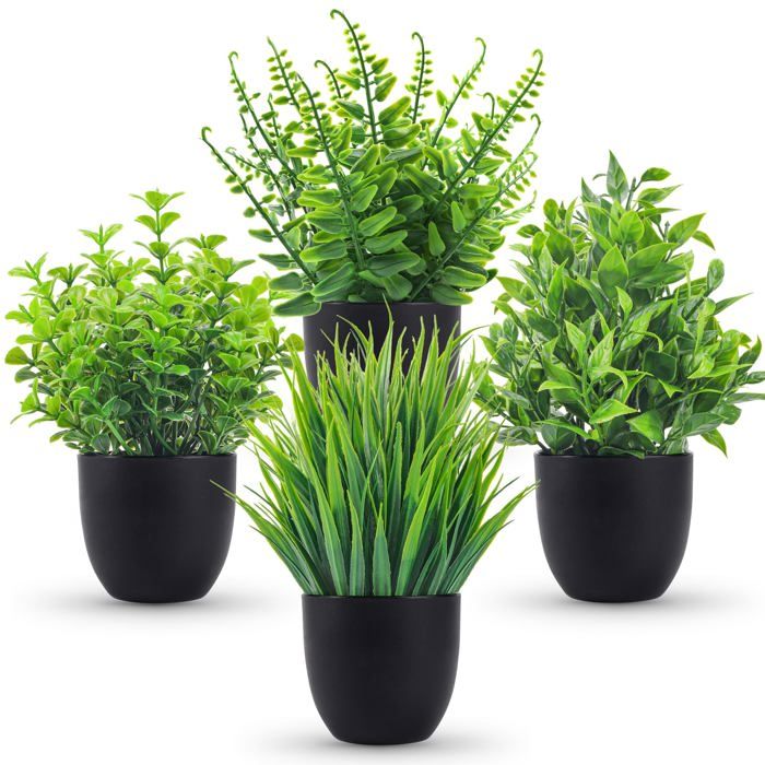 Plantes artificielles Deros (lot de 4) – Petites fausses plantes ...