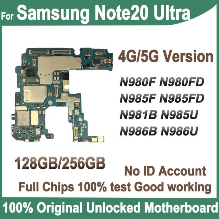 N985F-8G-256G-Carte mère originale débloquée pour Samsung Galaxy Note 20 Ultra 5G, avec puces ...