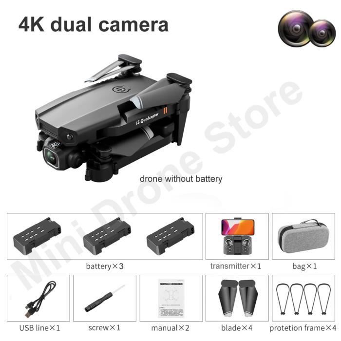 4K 2C 3B - Mini Drone Fpv Xt6 Easy Fly Vr 4k Hd, Photographie Aérienne ...