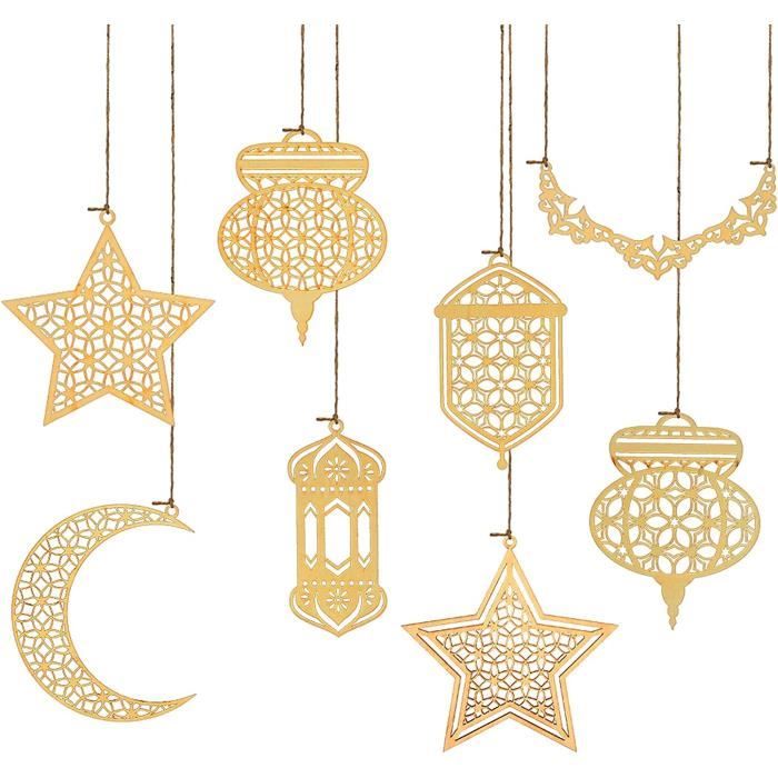 Ramadan Decoration en Bois Eid al-Fitr, avec Pendentif Lune toile Forme ...