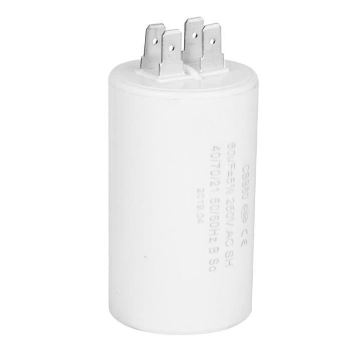Atyhao Condensateur de marche Condensateur de course en forme de cylindre CBB60 AC 250V 60uF 50 ...
