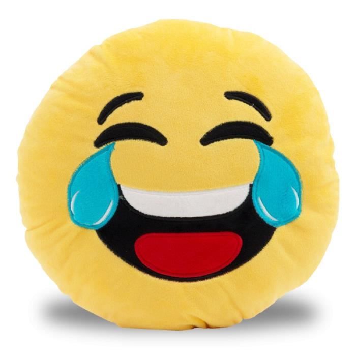 Coussin - Smiley - Pleure de rire - 100% polyester - 28x9,5 cm - Rond ...