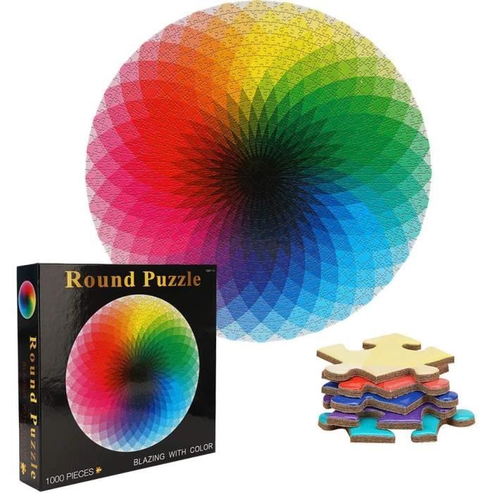 Puzzle Rond En Carton De 1000 Pièces Avec Palette Arc En Ciel Pour ...