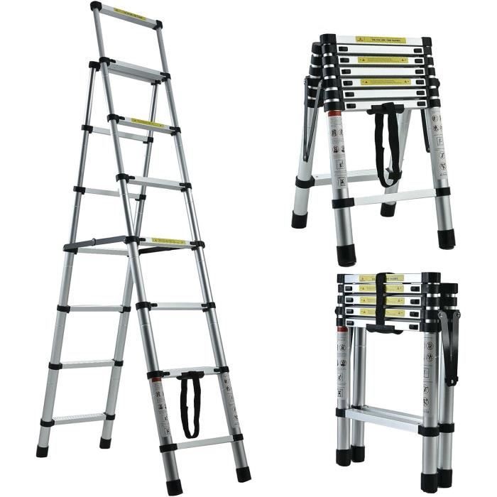 Échelle Télescopique Pliable En131 - Échelle Télescopique En Aluminium ...