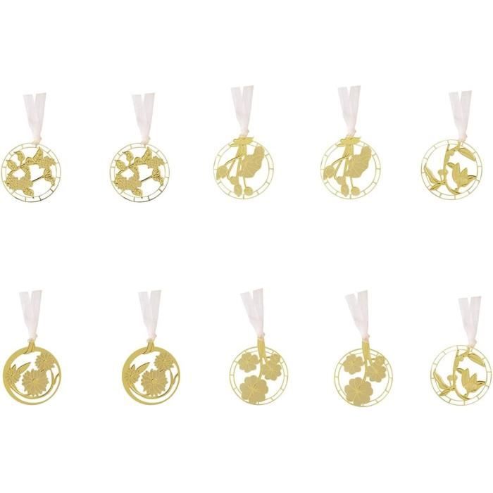 Signets, 10Pcs Signets Creux En Métal Signets Signets En Laiton Avec ...