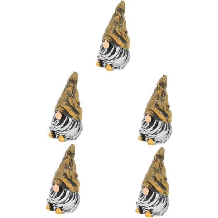 5 Pièces Ornement De Nain En Résine Figurine Mini-Nain Petites ...