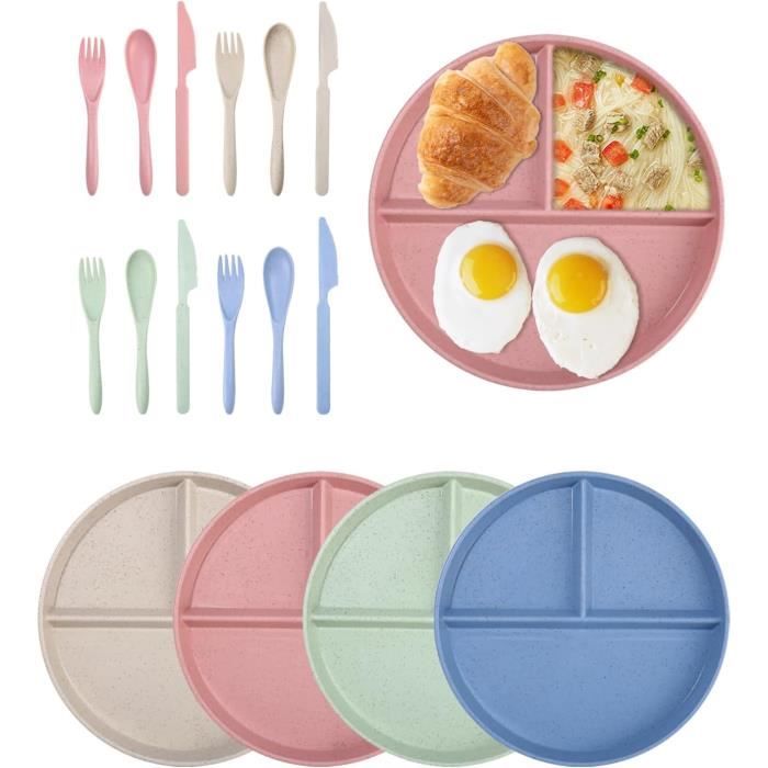 Lot de 4 assiettes plates en polypropylène sain, intercalaires ...