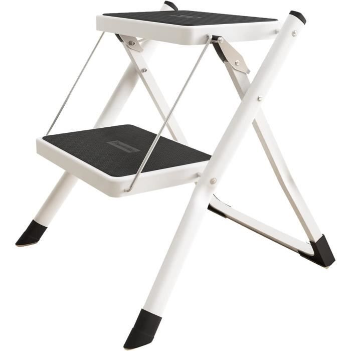 Mini Escabeau Pliable en Acier à 2 Marches Escabeaux de Sécurité ...