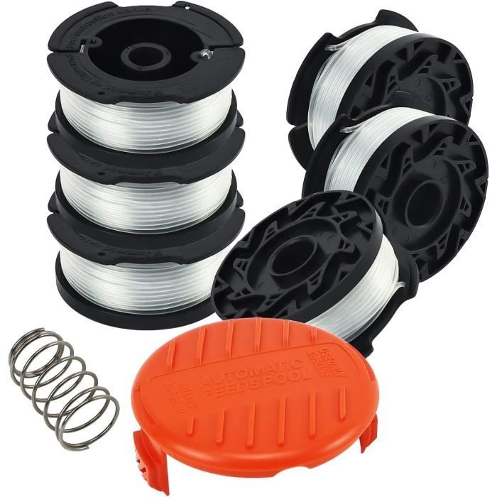 Bobine de rechange pour tondeuses Black et Decker lot de 6 avec 1 couvercle de bobine et 1 ...
