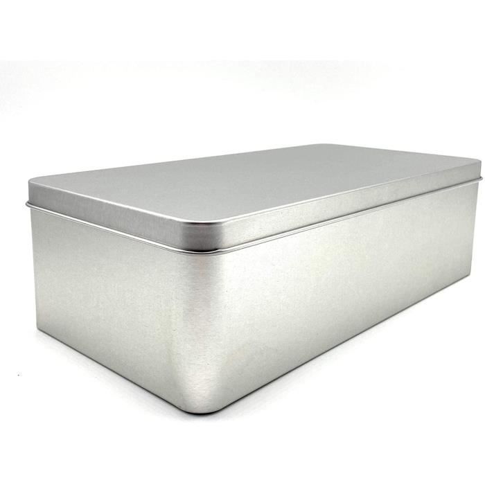 Boîte métallique avec couvercle Boîte métallique rectangulaire (26 x 13 ...