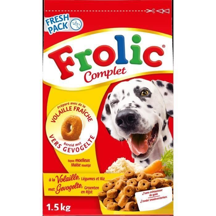 FROLIC Croquettes complètes - Volaille fraîche, légumes et riz - Pour ...