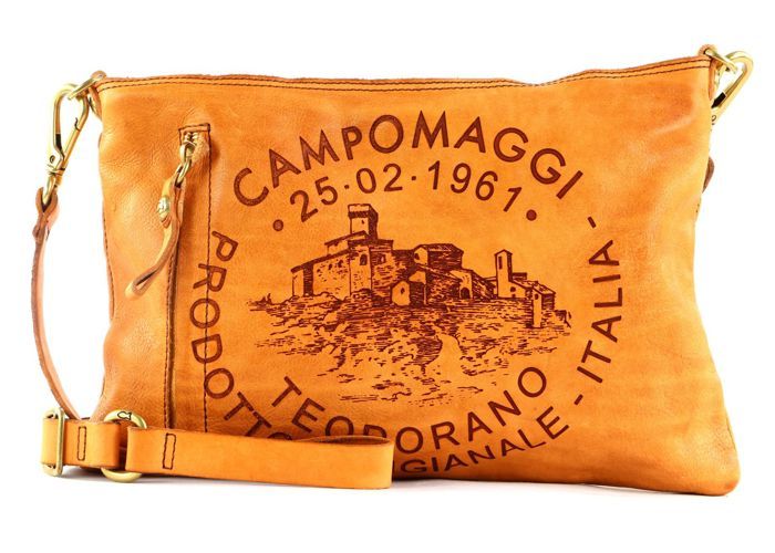 CAMPOMAGGI Sac à épaule bandoulière brun clair brun foncé en cuir pour ...