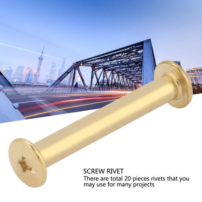 Cikonielf Rivet à vis 20 pièces M5 tête plate livre Album Rivets ...