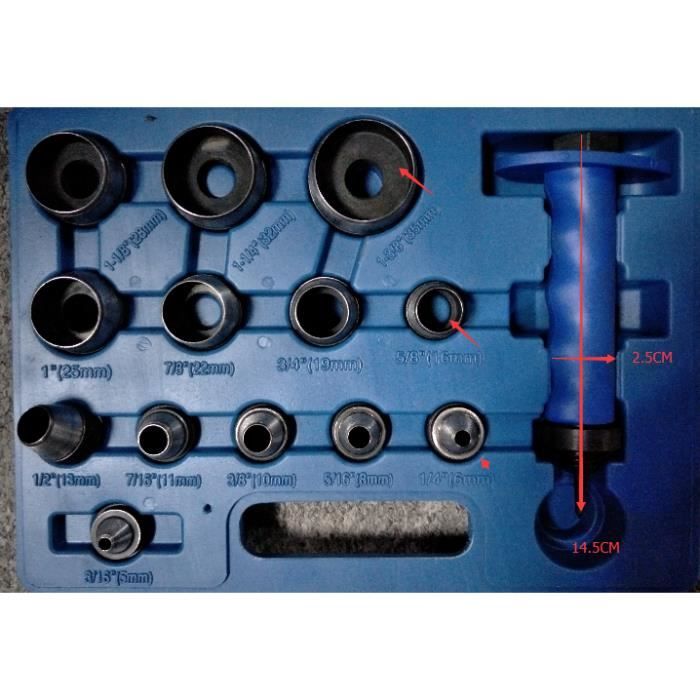 EJ.life Perforatrice de cuir Ensemble de poinçons creux 13 pièces avec ...