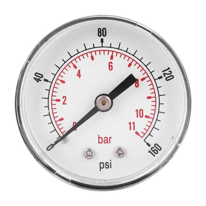 Manomètre Axial Manomètre Connexion Arrière 1/4 BSPT Manomètre ...