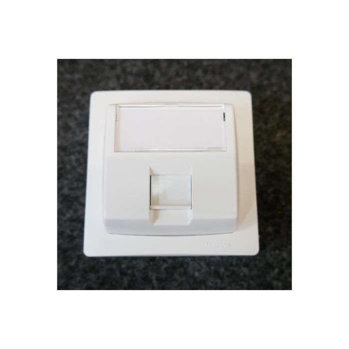 Prise reseau RJ45 en saillie blanche complete categorie 6 UTP 8 ...