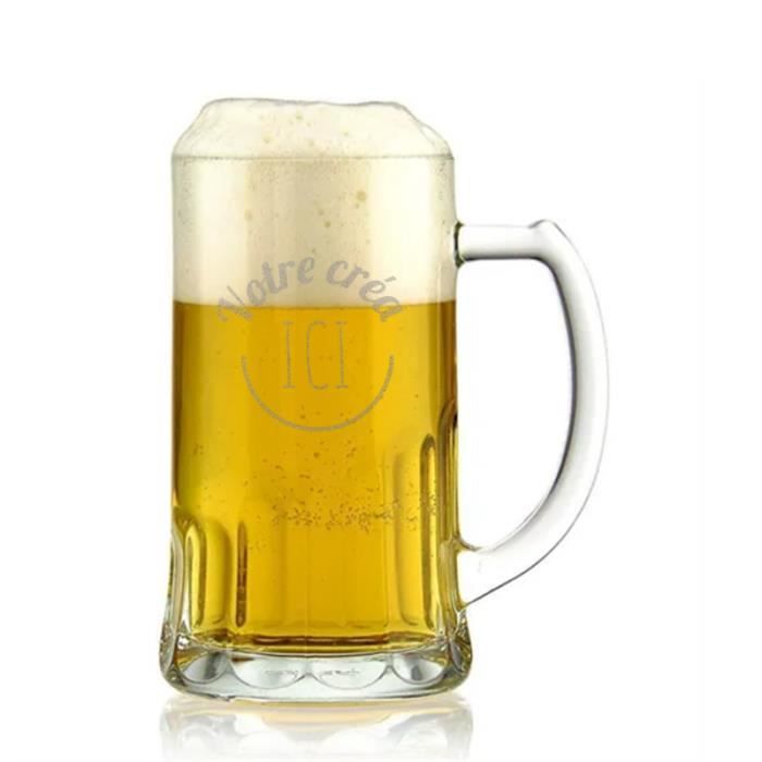 Verre a biere personnalisable 50cl – Chope de biere personnalisée avec ...