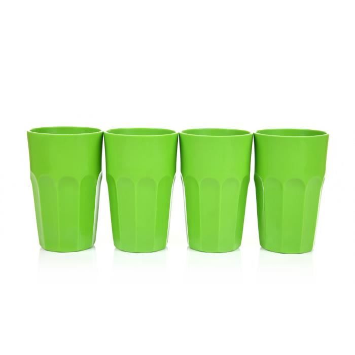 Verres en Plastique Incassables 450ml Vert - Cdiscount Maison
