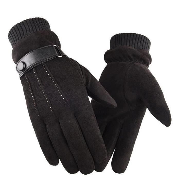 Gants Hiver chaud écran tactile,thermiques en suede doublure polaire ...