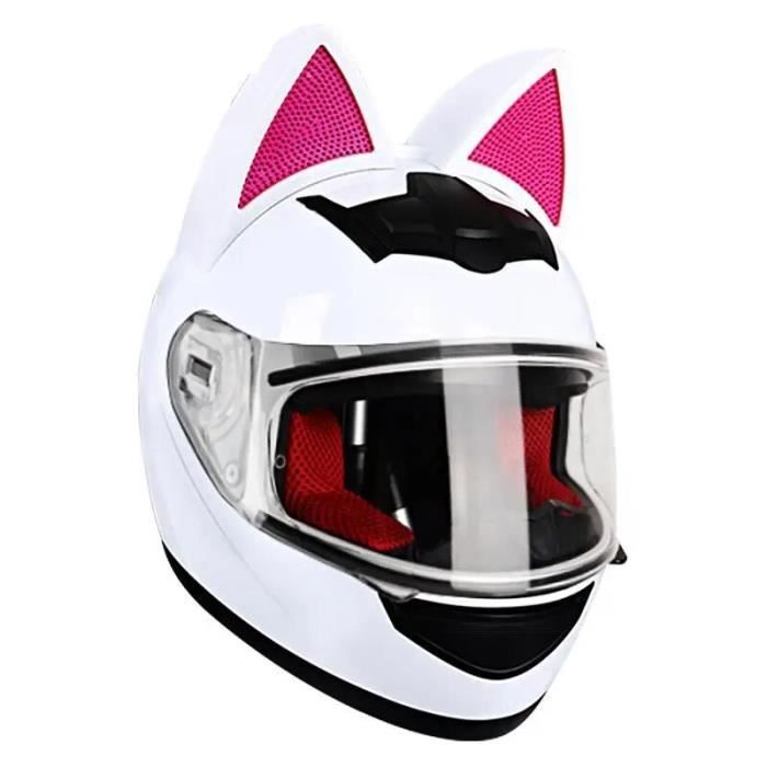 Casque intégral de moto Cat Ear,poignées de casque,puzzles amovibles ...
