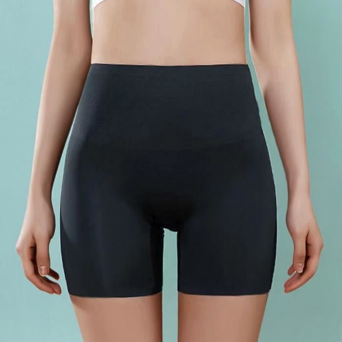 Sous-vêtement,Short de sécurité sans couture pour femmes,culotte taille haute en soie glacée ...