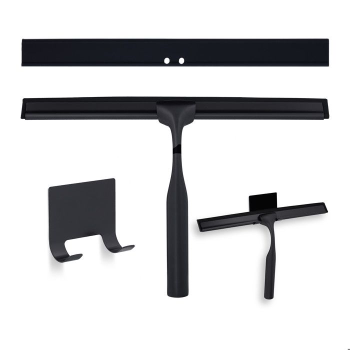 Relaxdays raclette de douche inox, 25 cm, racloir avec crochet et lèvre ...