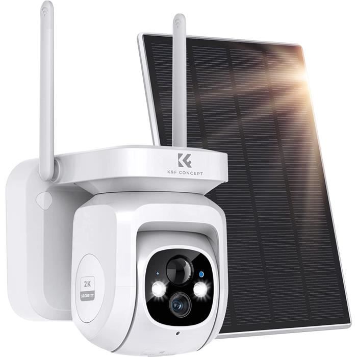 KF Concept Caméra Surveillance WiFi Extérieure avec Panneau Solaire, 2K ...
