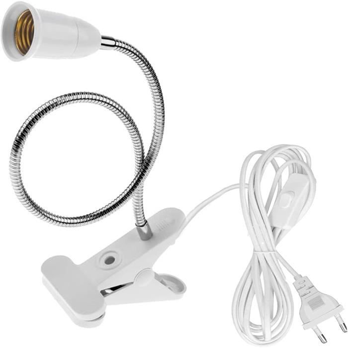 E27 Douille Ampoule à Pince avec Interrupteur,Base de Lampe de Table à ...