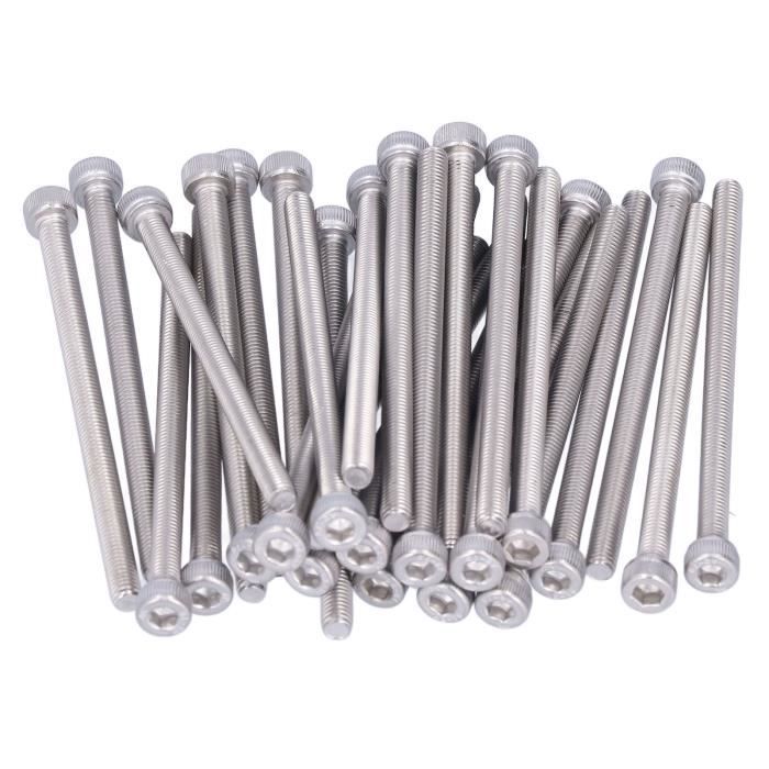 Vis à six pans creux - SURENHAP - M5 - Acier inoxydable A2-70 - Lot de 30 pièces - 80 mm de ...