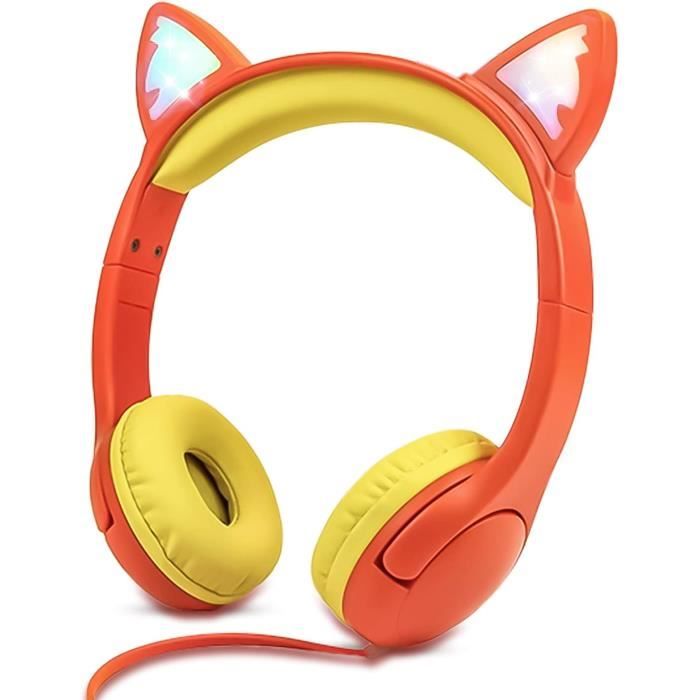 Casque D'Écoute Pour Enfants Avec Lumière Led, Casque De Chat Avec Port ...