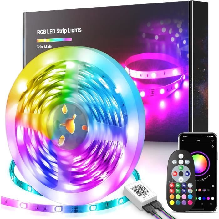 Ruban Led 6M, Led Chambre Bande Led Contrôlé Par Télécommande App ...