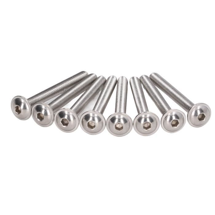 RHO-Vis à tête ronde à bride Lot De 50 Vis à Tête Bombée à Bride A270 En Acier Inoxydable Pour ...