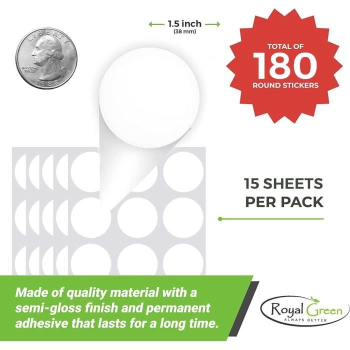 Royal Green Gommettes Étiquettes Autocollantes Rondes Rouge Environ 4cm ...