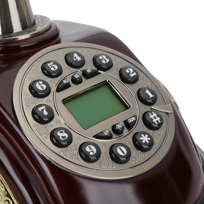 CEN Téléphone de Bureau à Cadran Rotatif Style Rétro Téléphone Filaire ...